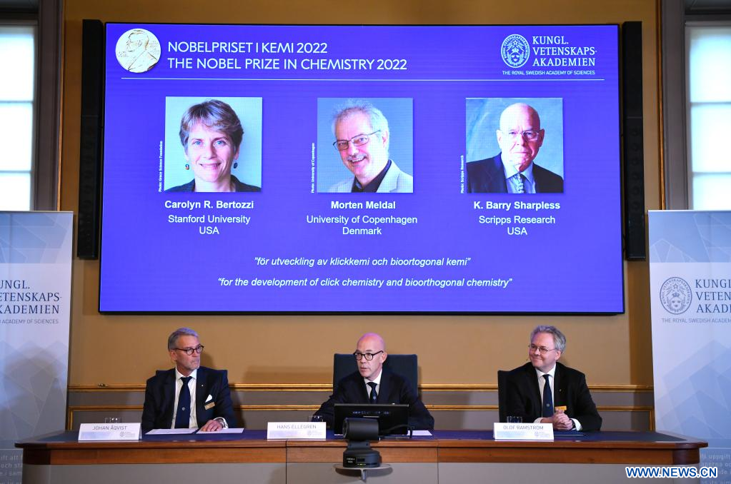 Le prix Nobel de chimie 2022 est décerné à trois scientifiques - Xinhua - french.news.cn